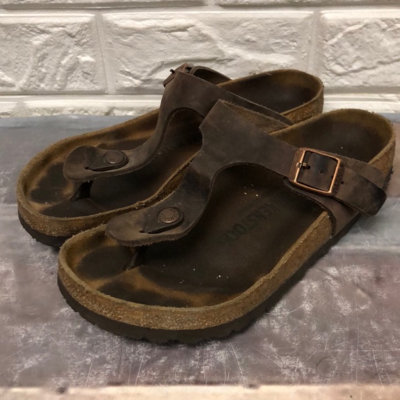 Birkenstock | Shoes | Birkenstock Gizeh Slide Leather Upper Sandals For ...